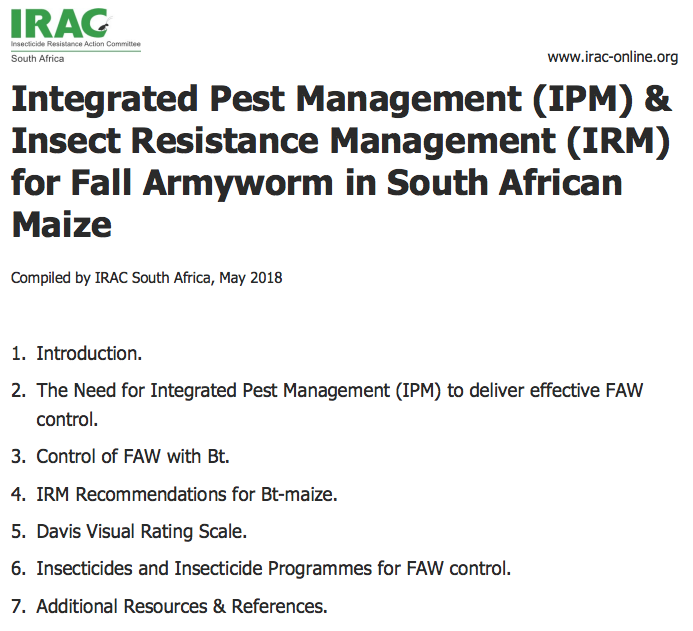 Fall armyworm Archives | Insecticide Resistance Action Committee